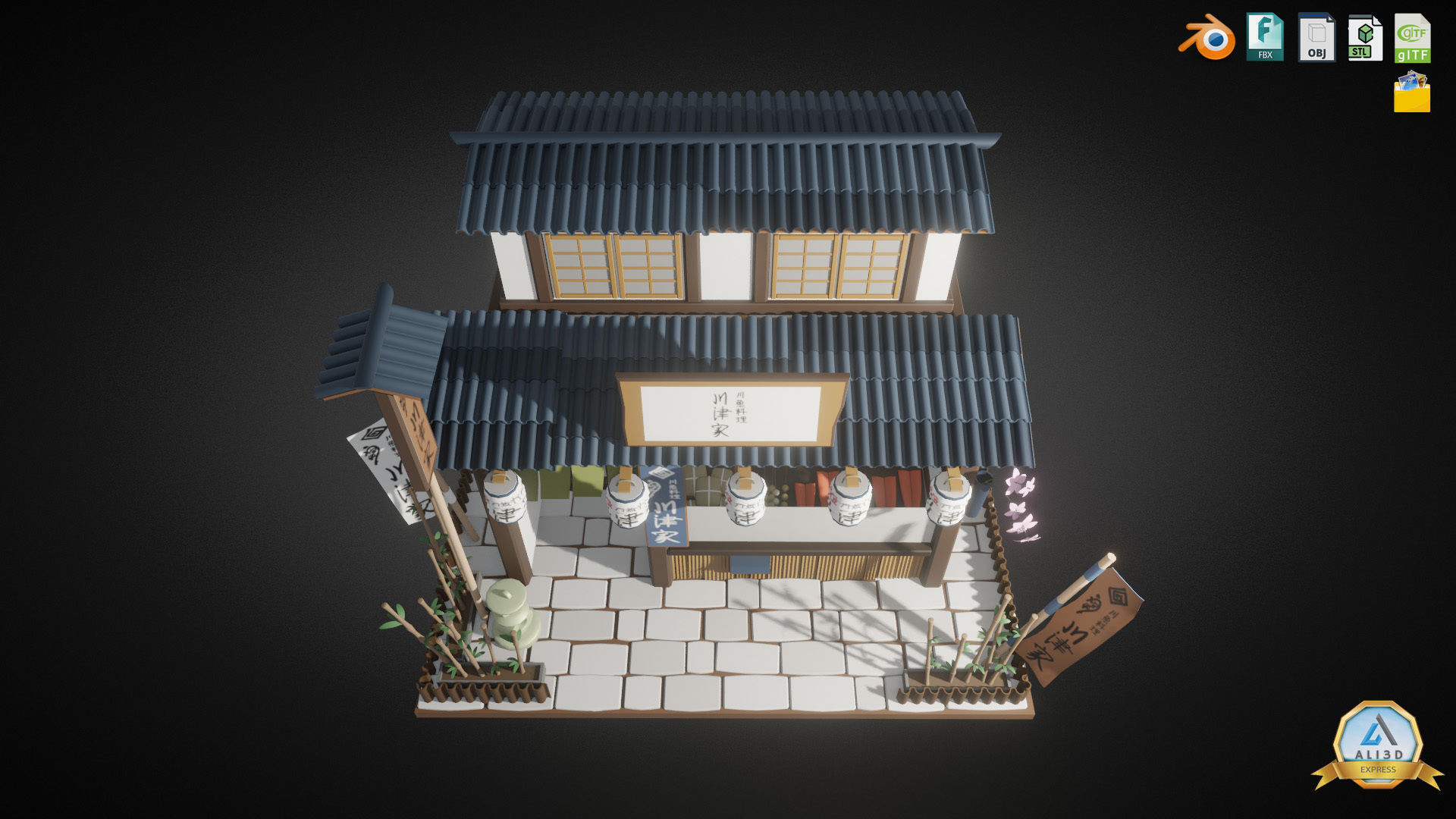 3D model Stylized Japanese Restaurant VR / AR / low-poly | CGTrader