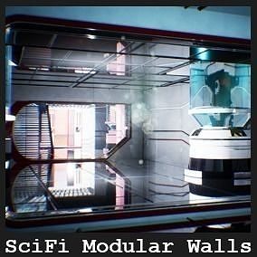 3D model SciFi Modular Walls 47 Assets VR / AR / low-poly | CGTrader