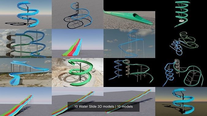 3D Model Collection 10 Water Slide 3D models VR / AR / low-poly | CGTrader