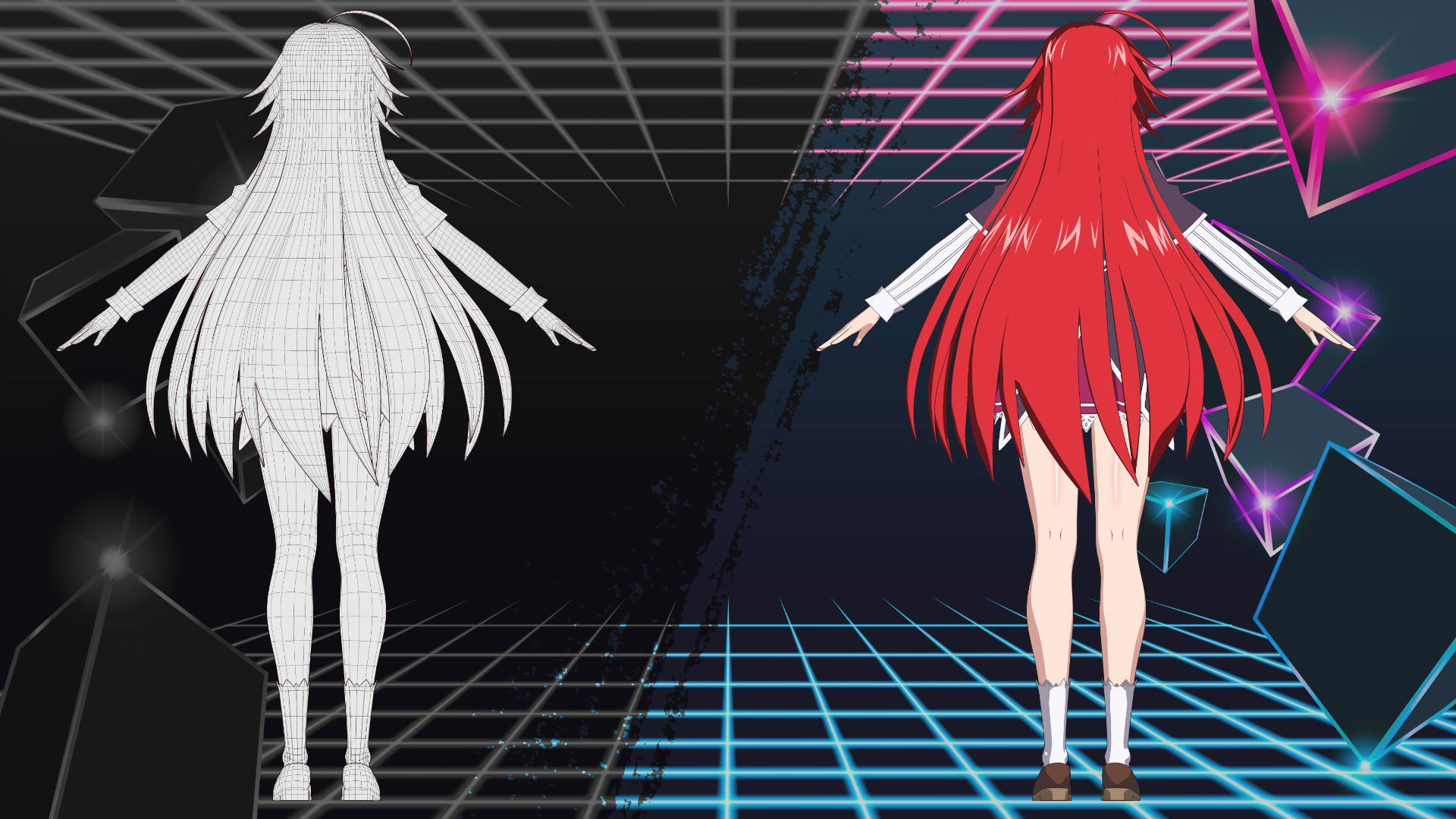 Rias Gremory - High School DXD - 3D Model Blender 3D model animated ...