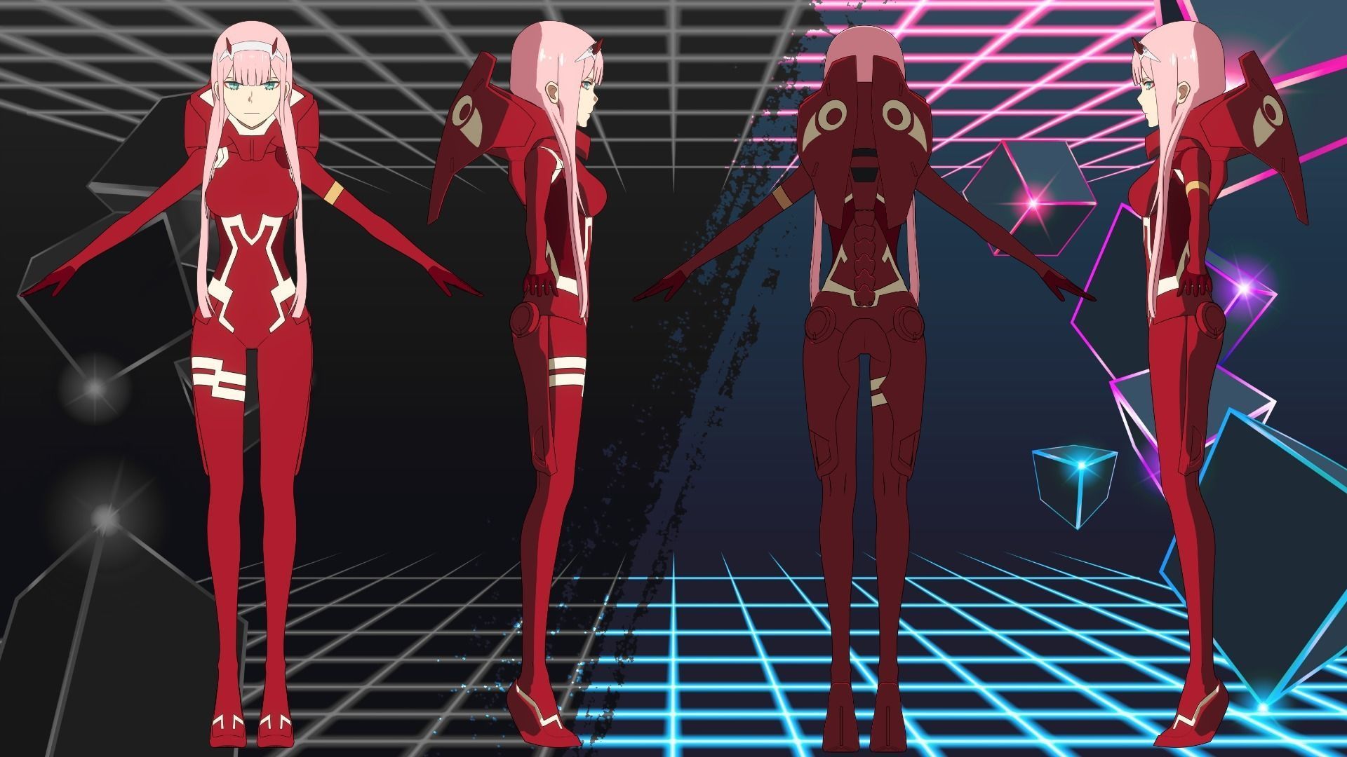 Pack Zero Two - Darling in the Franxx - Model 3D Blender 3D model ...