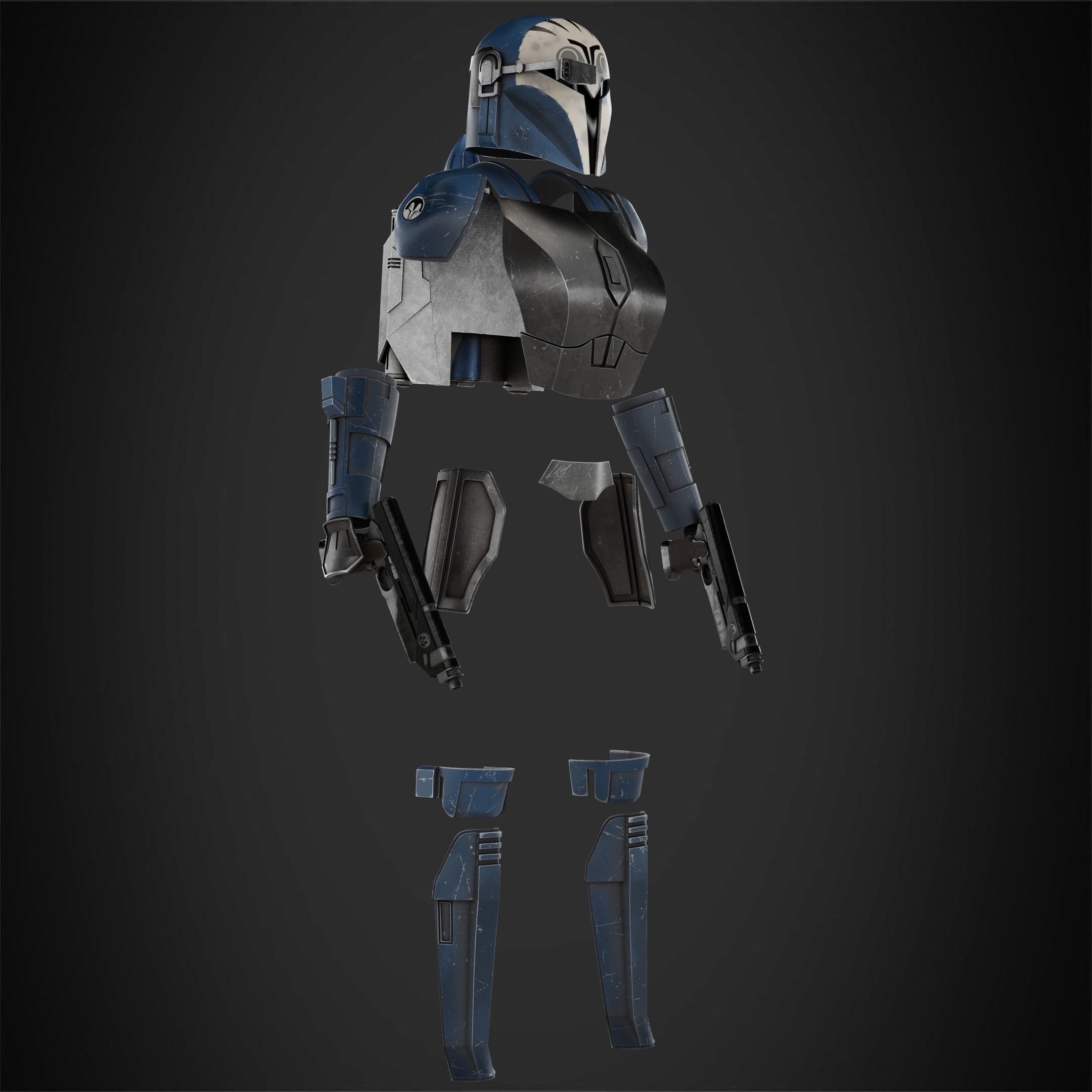 Bo-Katan Full Armor with Jetpack and Pistol for Cosplay 3D Model ...