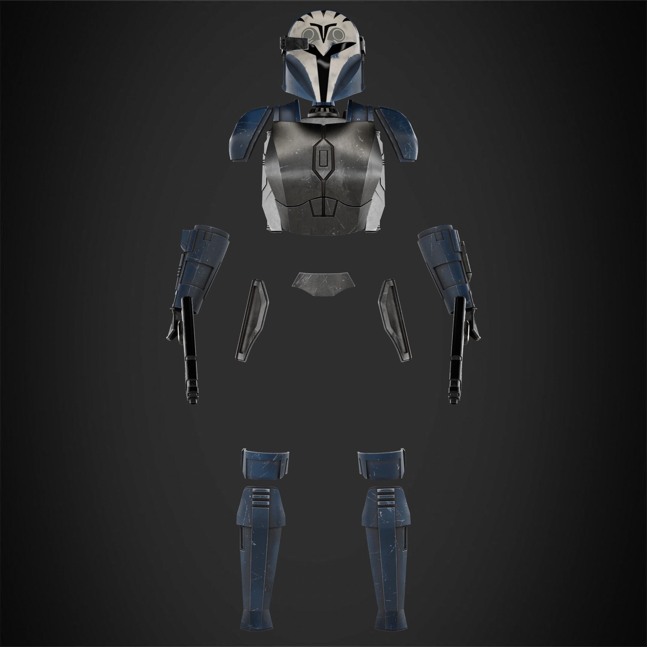 Bo-Katan Full Armor with Jetpack and Pistol for Cosplay 3D Model ...