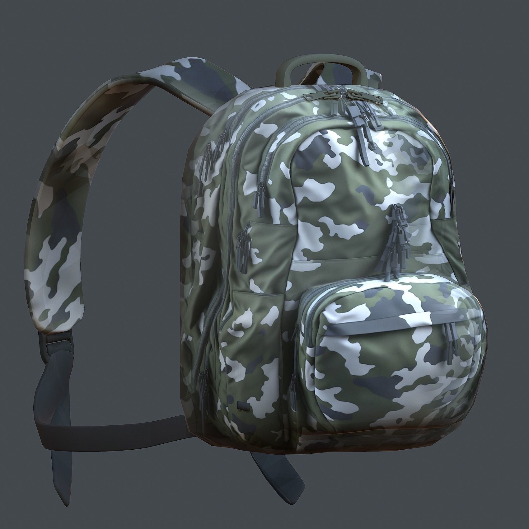 3D model Backpack Camping Generic military human bag storqge baggage VR ...