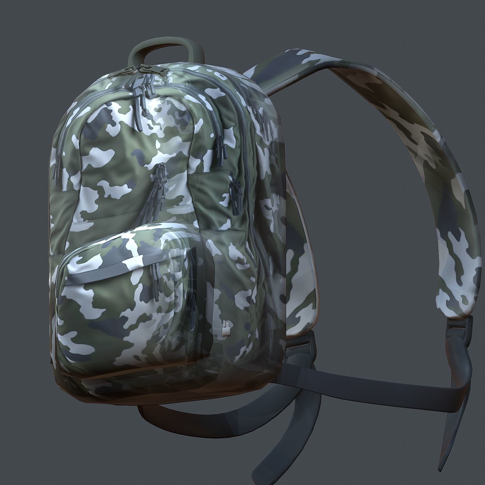 3D model Backpack Camping Generic military human bag storqge baggage VR ...