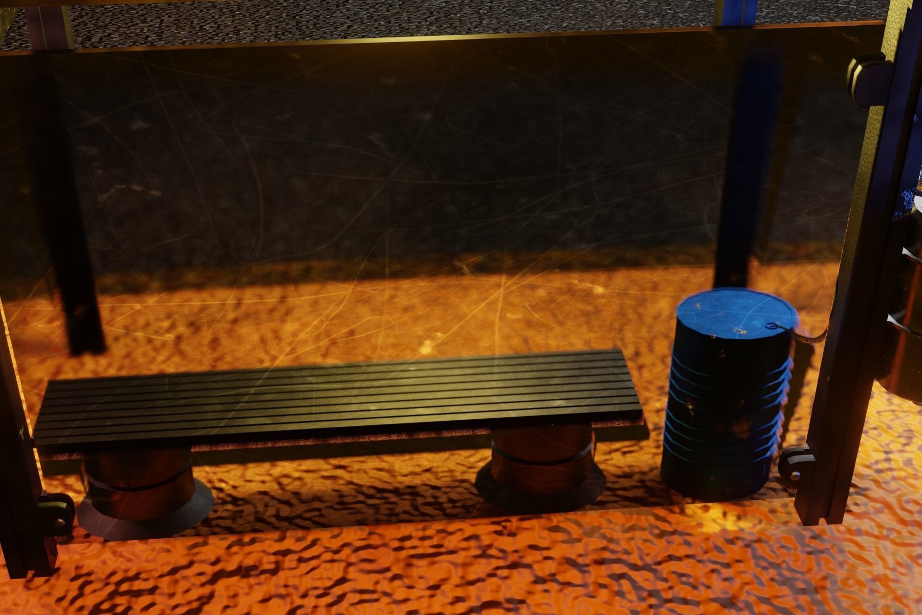 3D model Cyberpunk bus stop concept project save water VR / AR / low ...