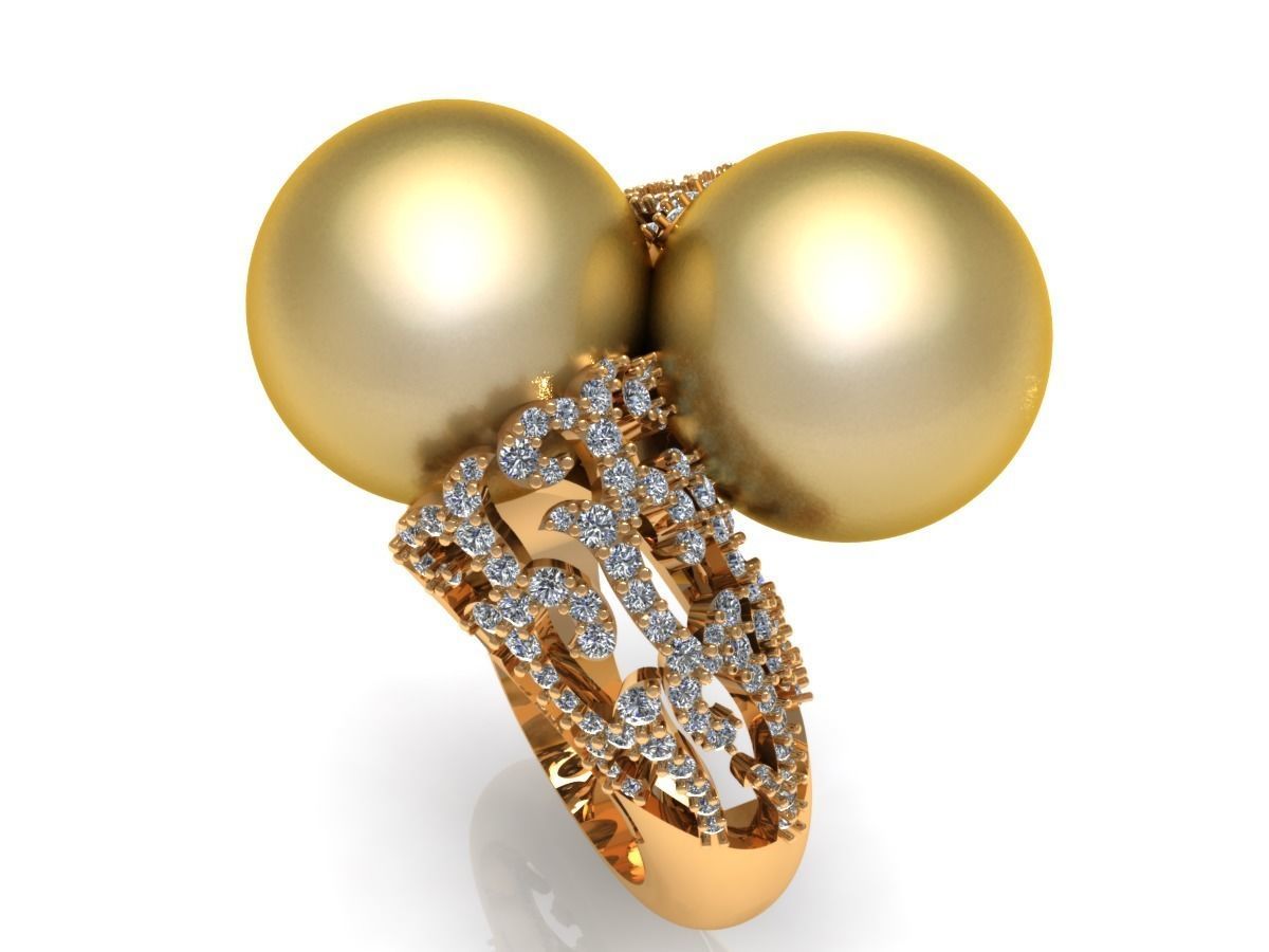 Pear Tween Diamond Ring 3D model 3D printable | CGTrader