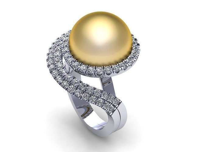 Love Twice Pear Diamond Ring S42 3D model 3D printable | CGTrader