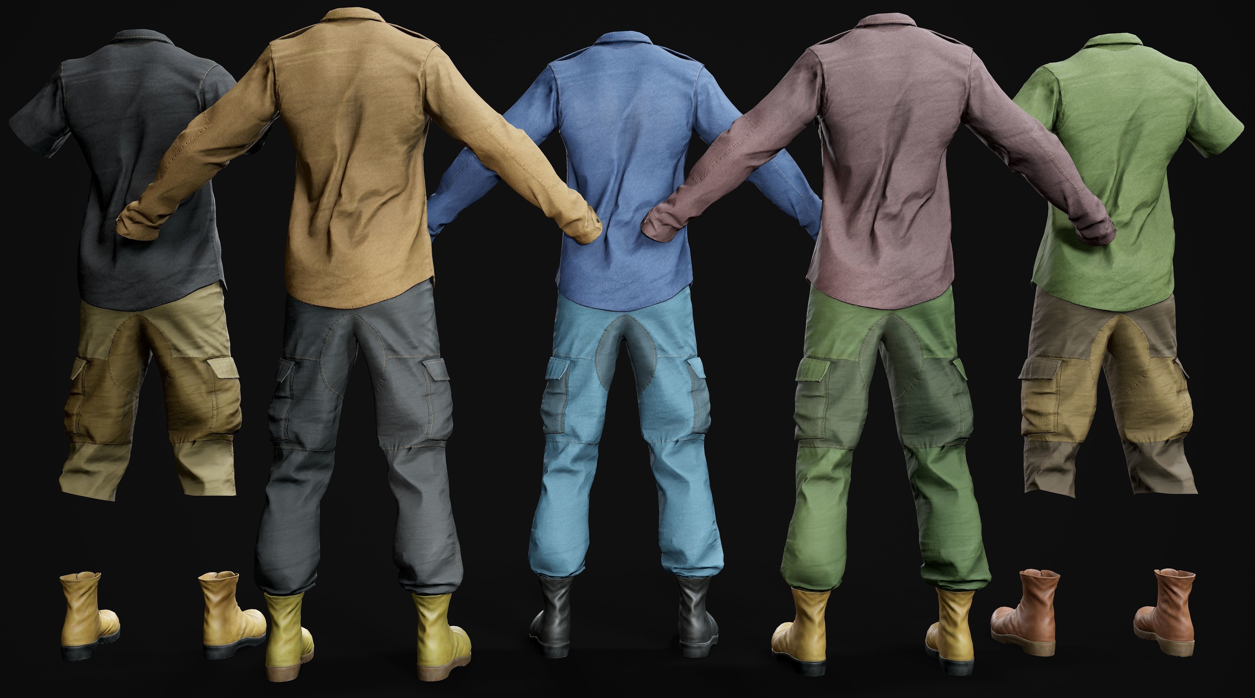3D model Character Clothes Vol 01 realtime unreal VR / AR / low-poly ...