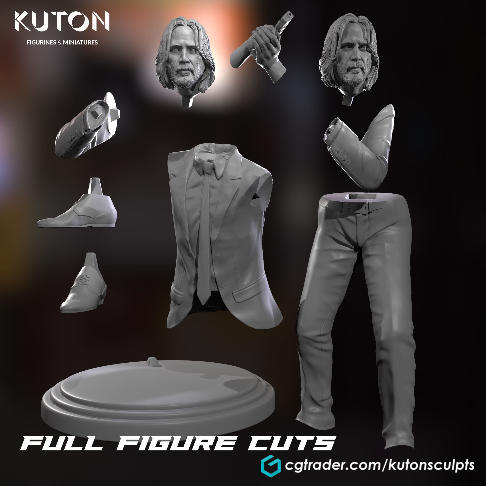 John Wick 3D model 3D printable | CGTrader