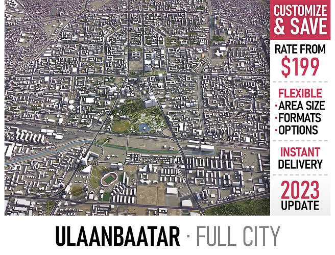 3D model Ulaanbaatar - 3D City Model VR / AR / low-poly | CGTrader