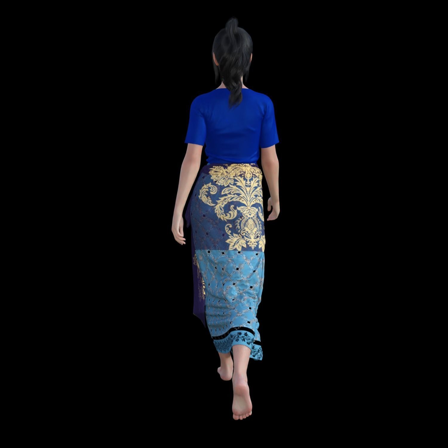 Manipur Indian Traditional Dress 2 3D model 3D model | CGTrader