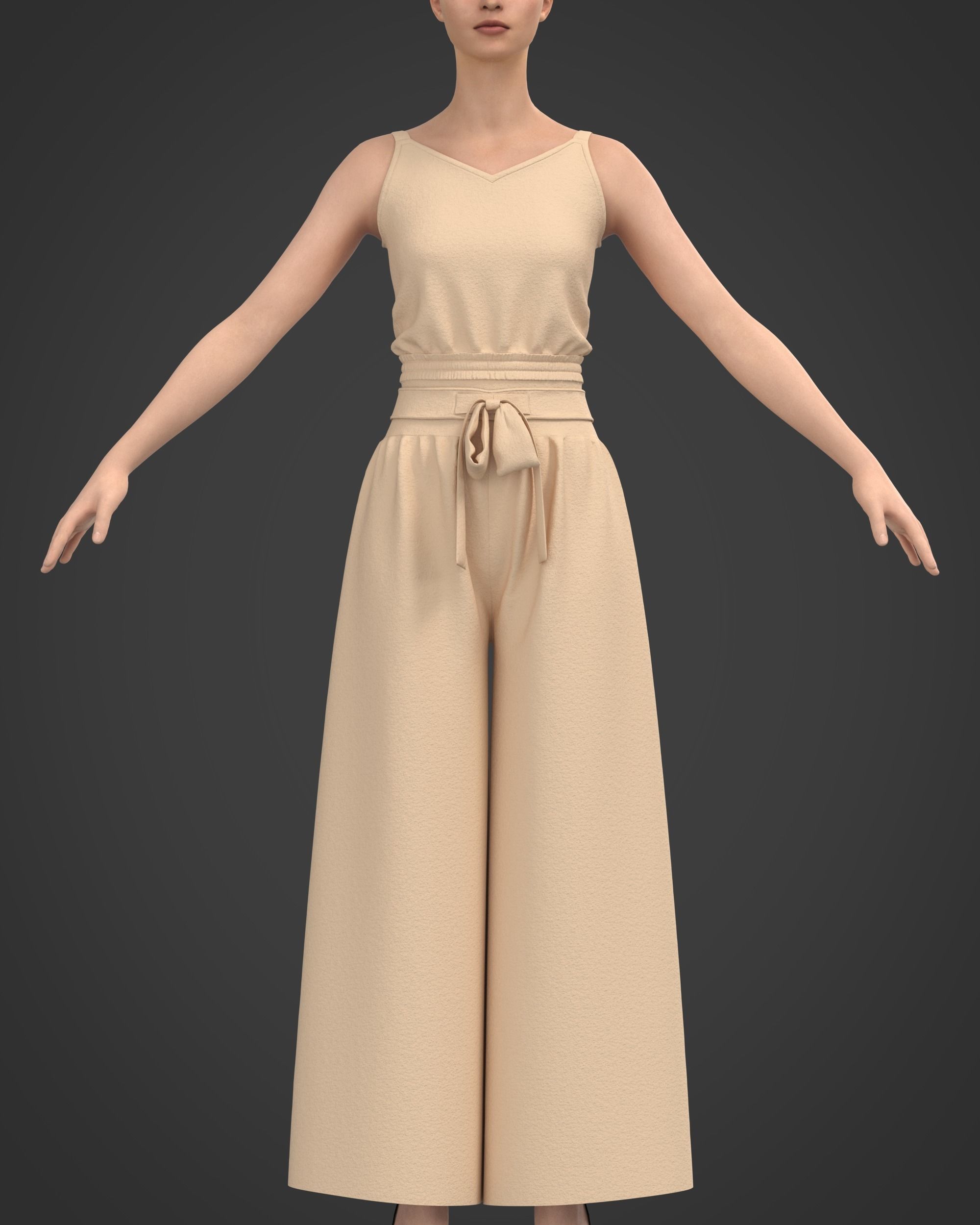 7 Women Long Jumpsuit 3D model | CGTrader