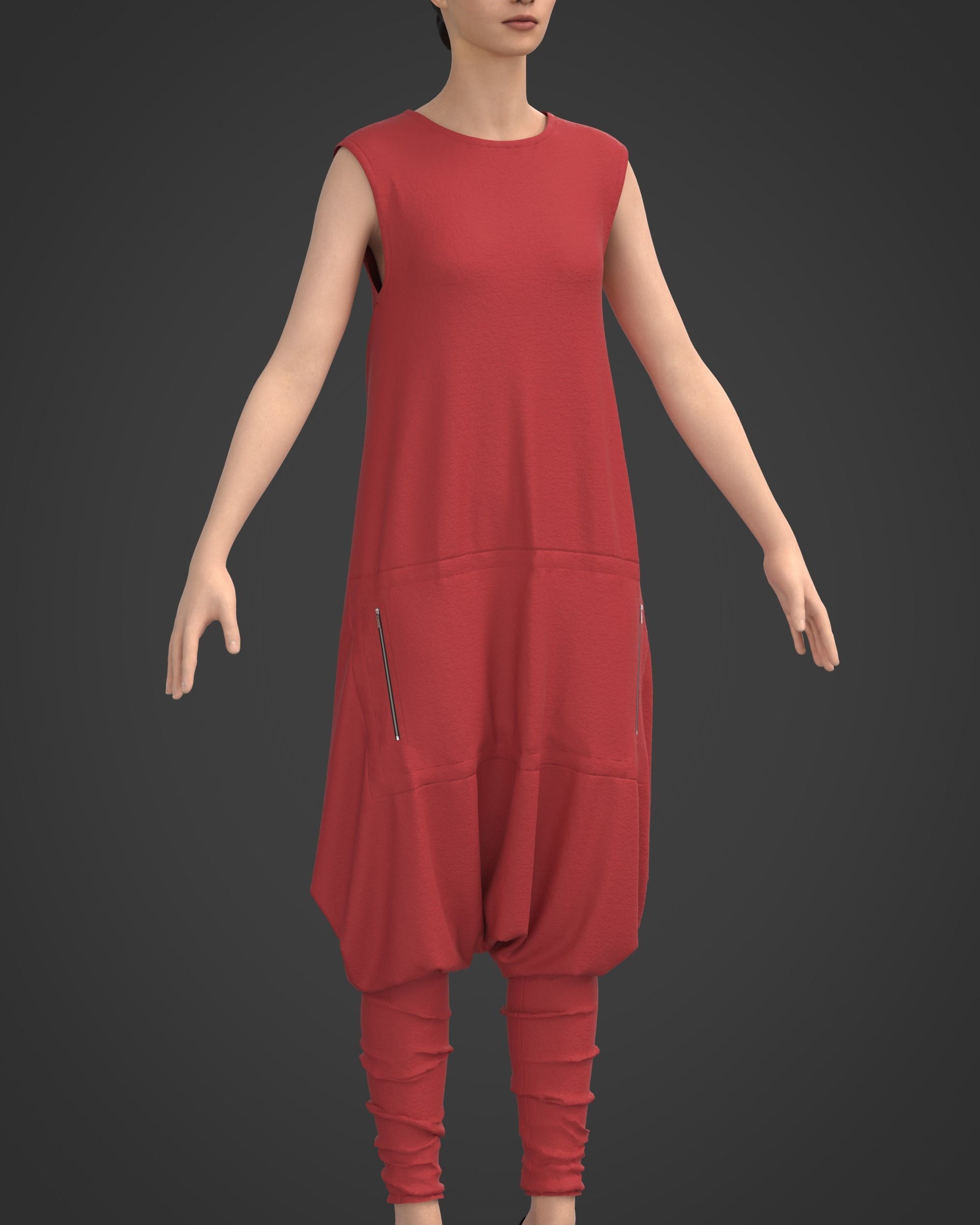 7 Women Long Jumpsuit 3D model | CGTrader