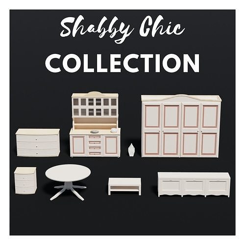 3D model Shabby Chic Furniture Pack VR / AR / low-poly | CGTrader