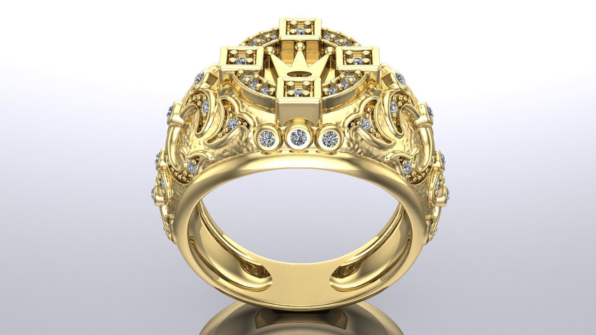 arabesque stone ring 3D model 3D printable | CGTrader