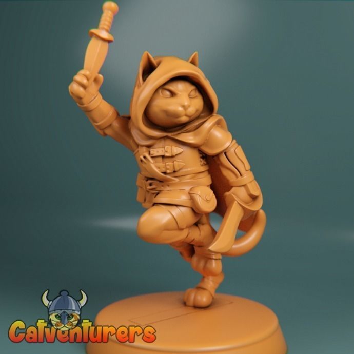 Claws and Casters Fantasy Cats RPG Party 3D model 3D printable | CGTrader
