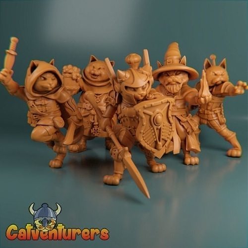 Claws and Casters Fantasy Cats RPG Party 3D model 3D printable | CGTrader