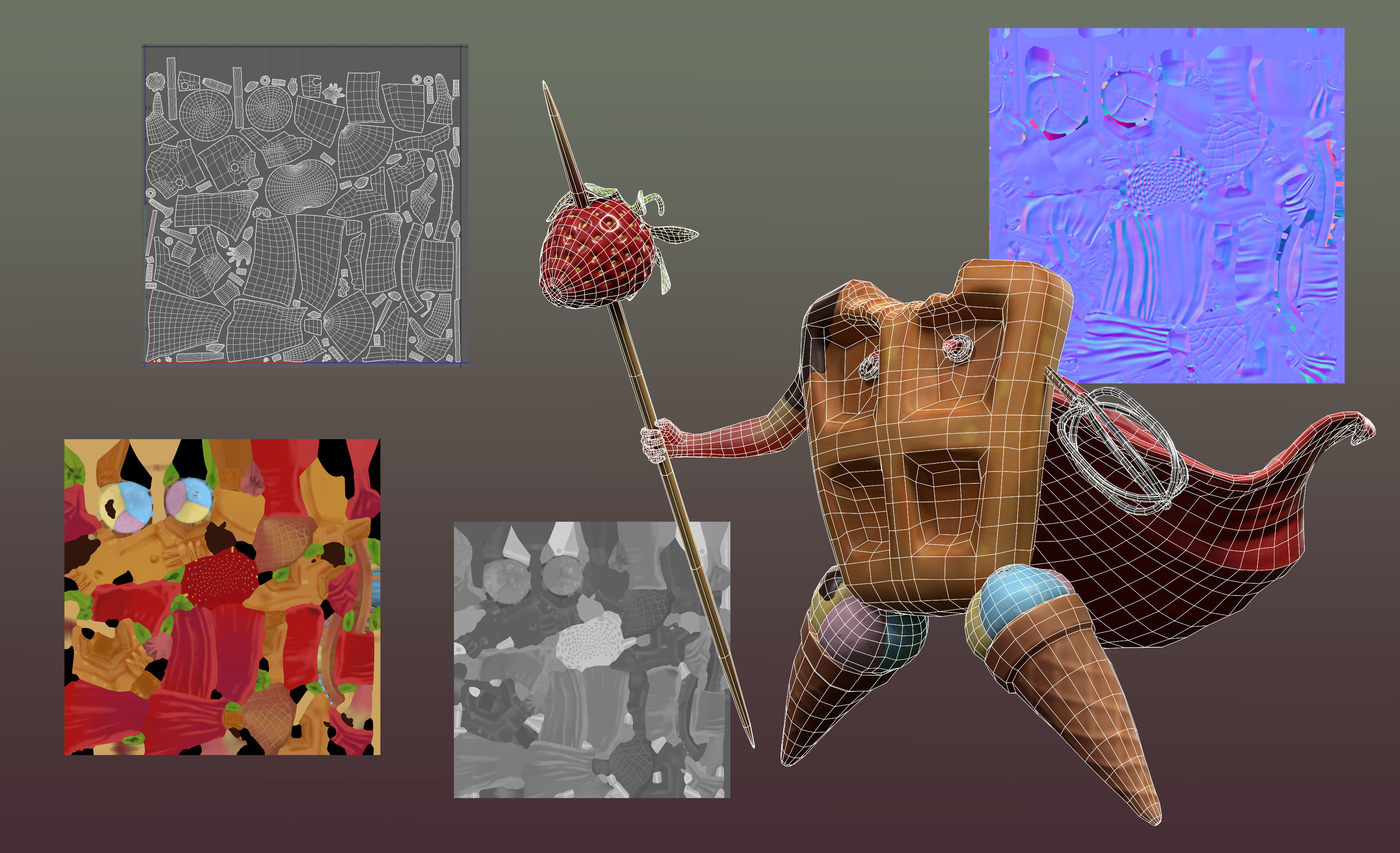 3D model Candy Warrior VR / AR / low-poly | CGTrader