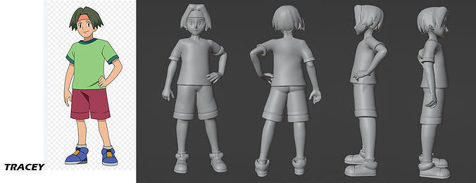 Pokemon Anime Tracey 3D print model 3D model | CGTrader