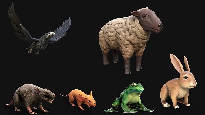3D Model Collection Mobile Animals VR / AR / low-poly | CGTrader
