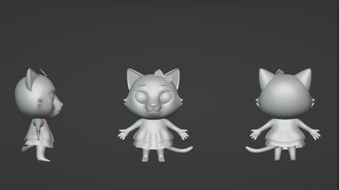 3D model LITTLE CUTE CARTOON CAT 3D MODEL VR / AR / low-poly | CGTrader