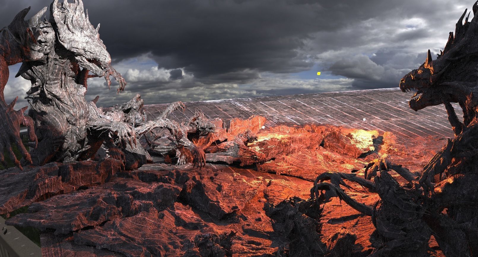 Demon gate Statue gargoyle Claws 3D model | CGTrader