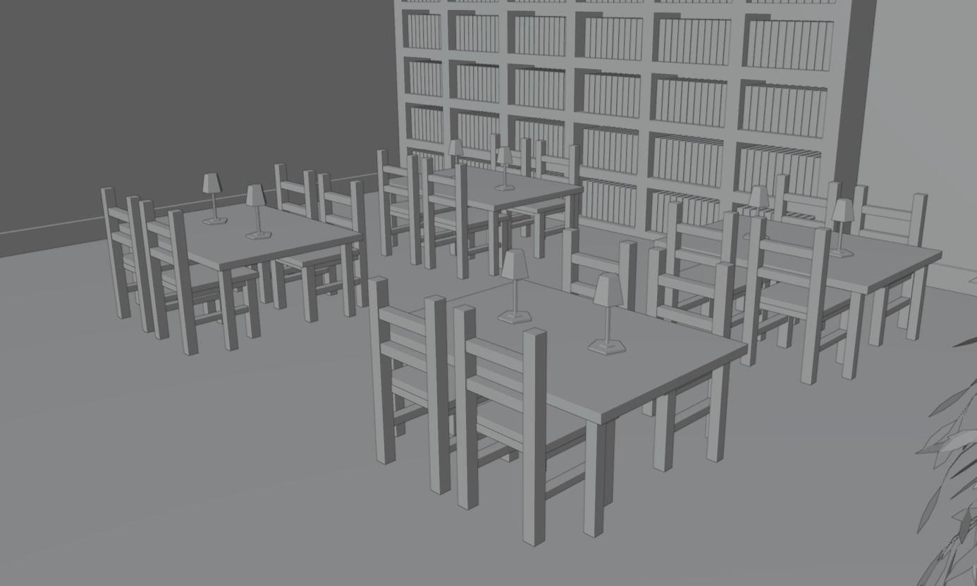 3D model Low Poly Library 001 VR / AR / low-poly | CGTrader