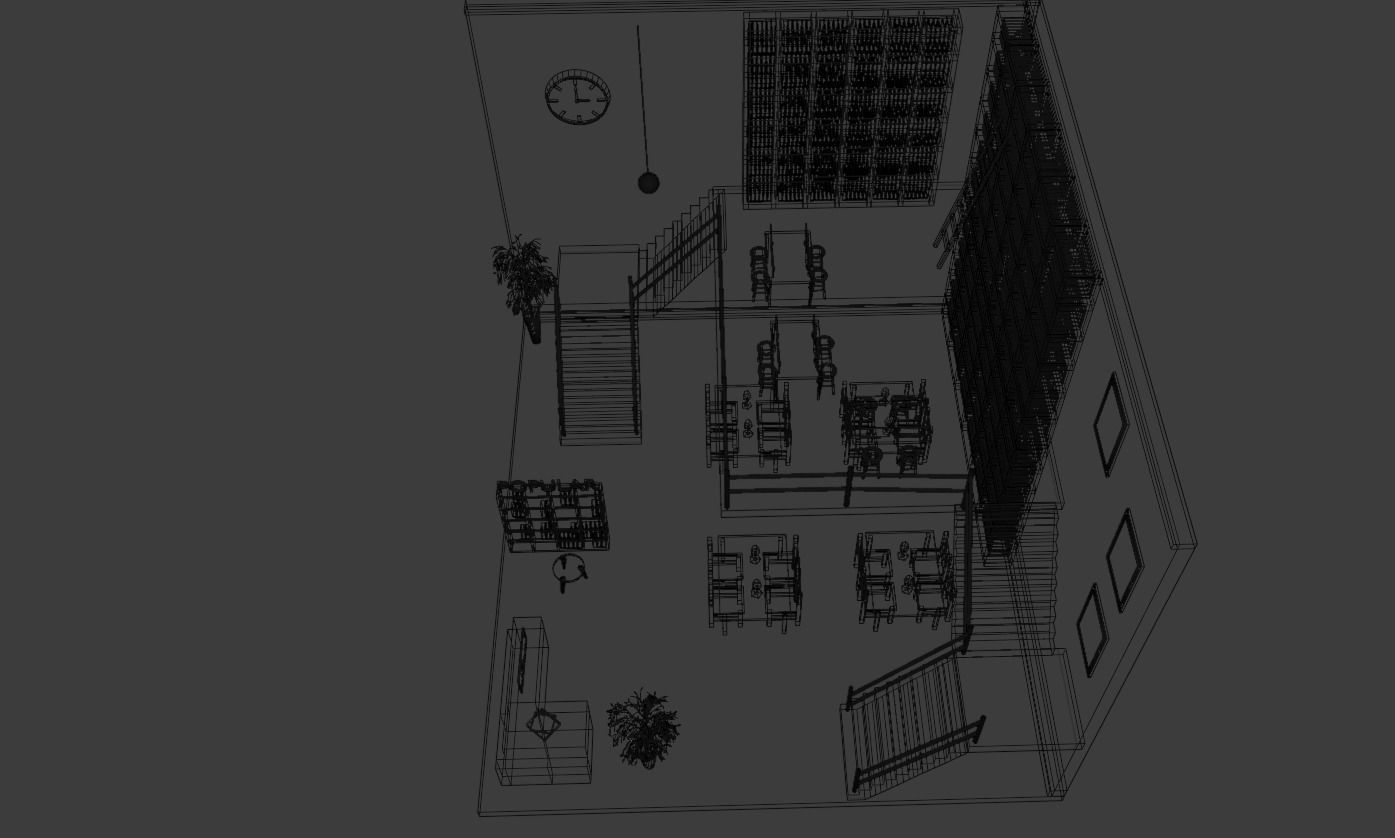 3D model Low Poly Library 001 VR / AR / low-poly | CGTrader