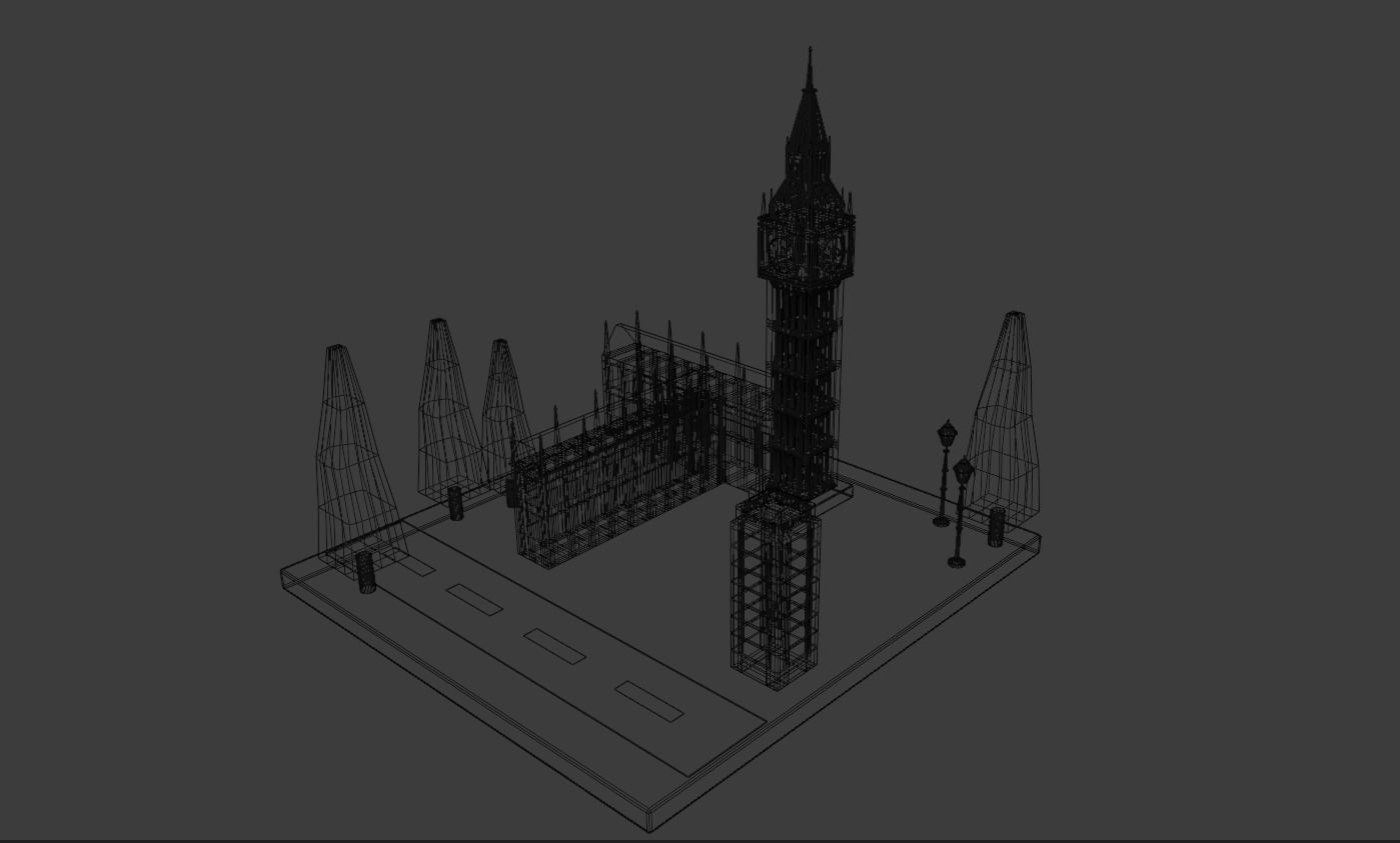 3D model Big Ben Diorama 001 VR / AR / low-poly | CGTrader