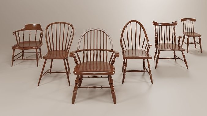 Windsor Chair Set 3D model | CGTrader