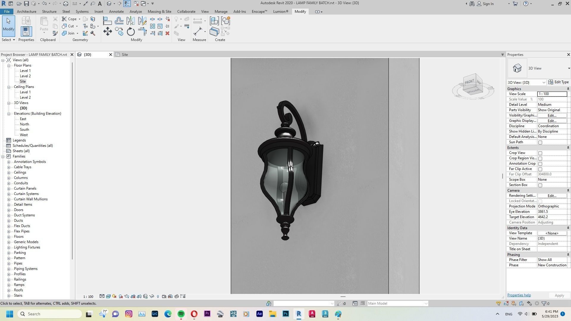Lamp - Case - Hanging - Chandelier - Revit Family Interior 3D model ...