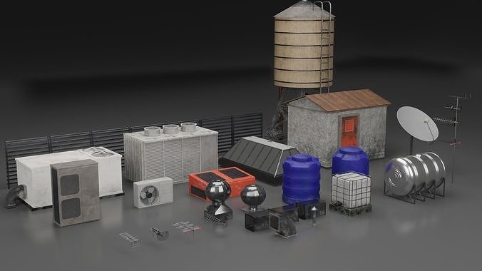 3D model Rooftop collection VR / AR / low-poly | CGTrader