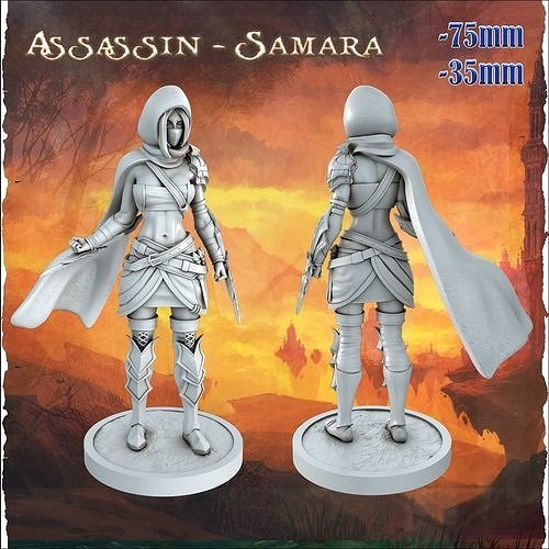 Samara - Dark Fantasy Minis 3D model 3D printable | CGTrader