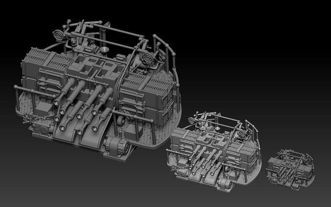 Royal Navy QF 8 barrelled PomPom gun for scale model 3D model 3D ...