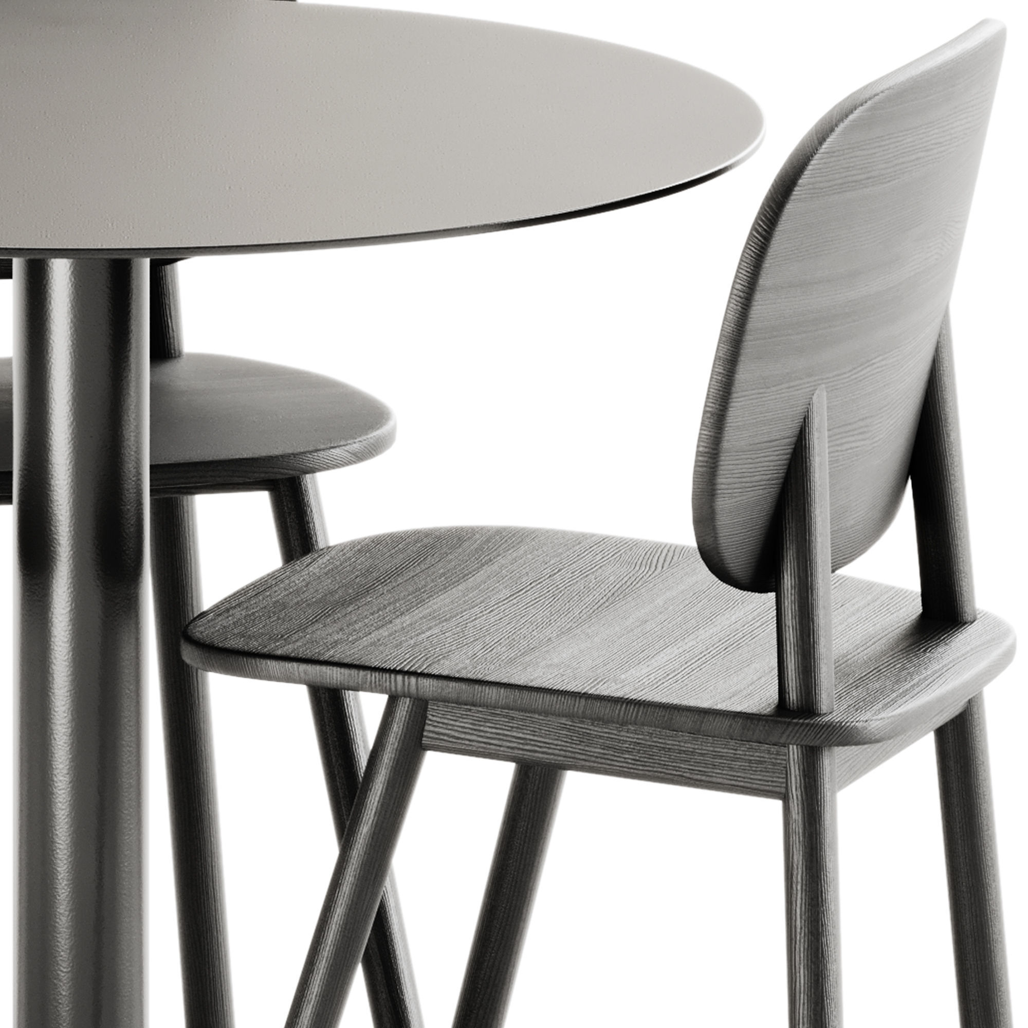 Mesa Mona Round Table by Diabla and Paddle Chair by Cruso 3D model ...