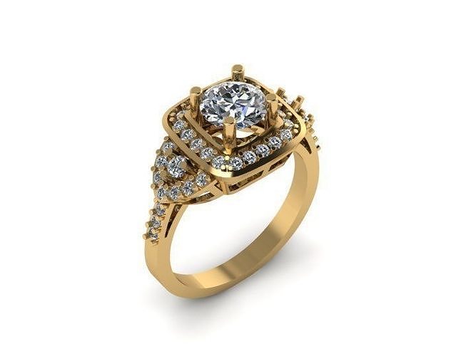 Diamond Ring 3D model 3D printable | CGTrader