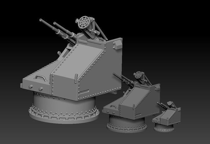 Oerlikon Double Barrel for print 3D model 3D printable | CGTrader