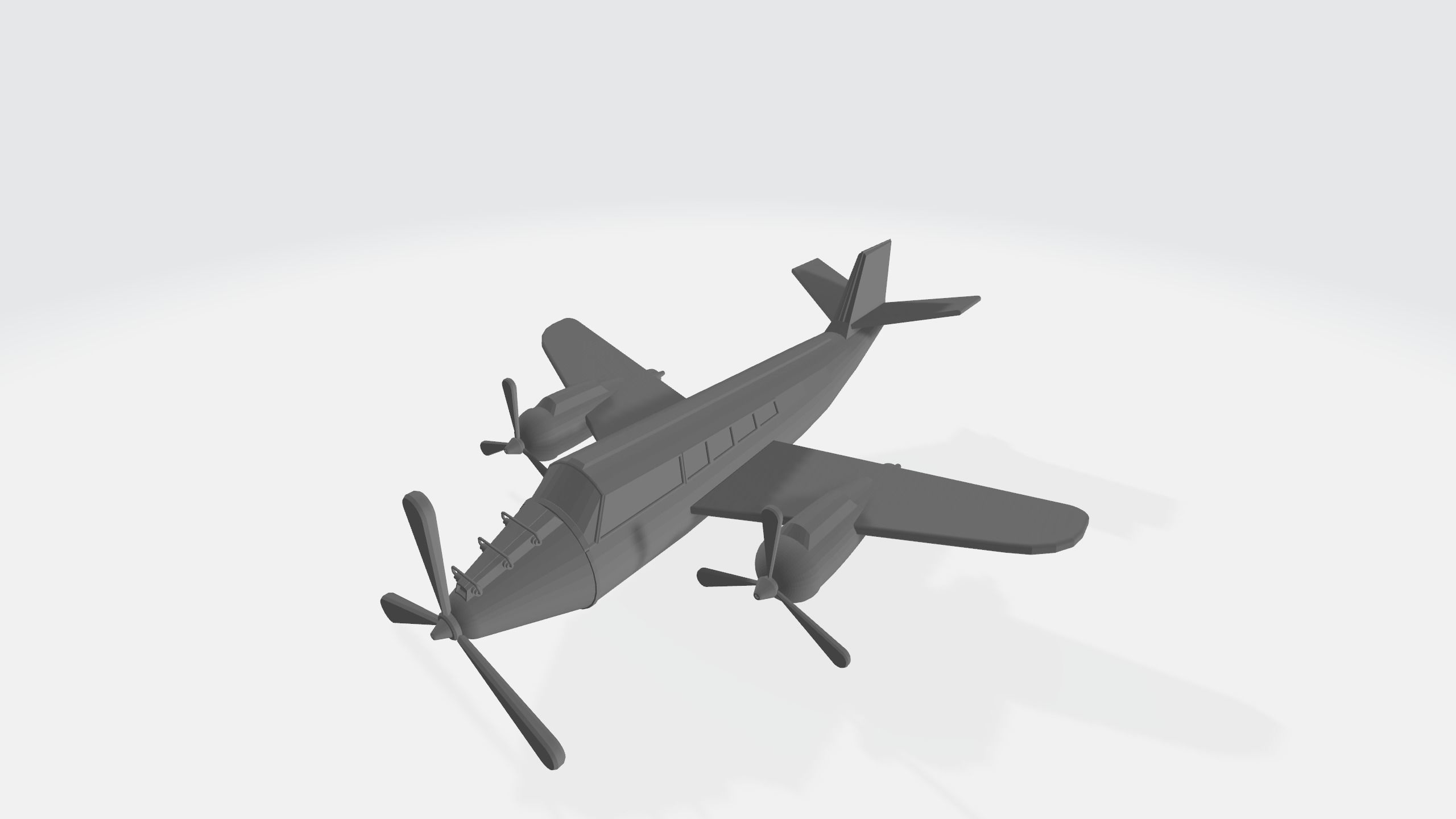 3D model Three propeller plane VR / AR / low-poly | CGTrader