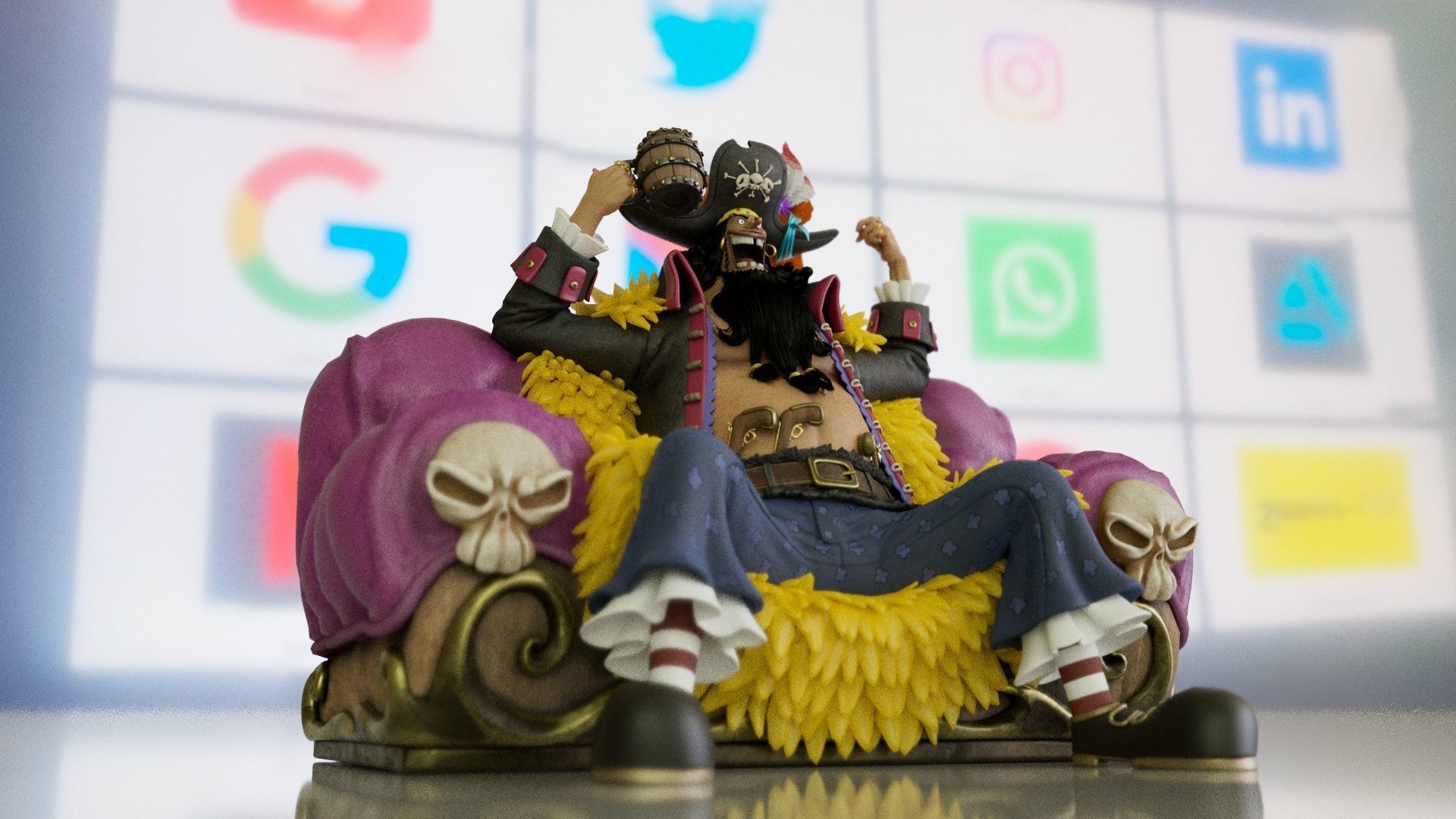 One Piece Anime Blackbeard Marshall D Teach with Throne STL 3D model 3D ... One Piece Anime Blackbeard Marshall D Teach with Throne STL 3D model 3D ...
