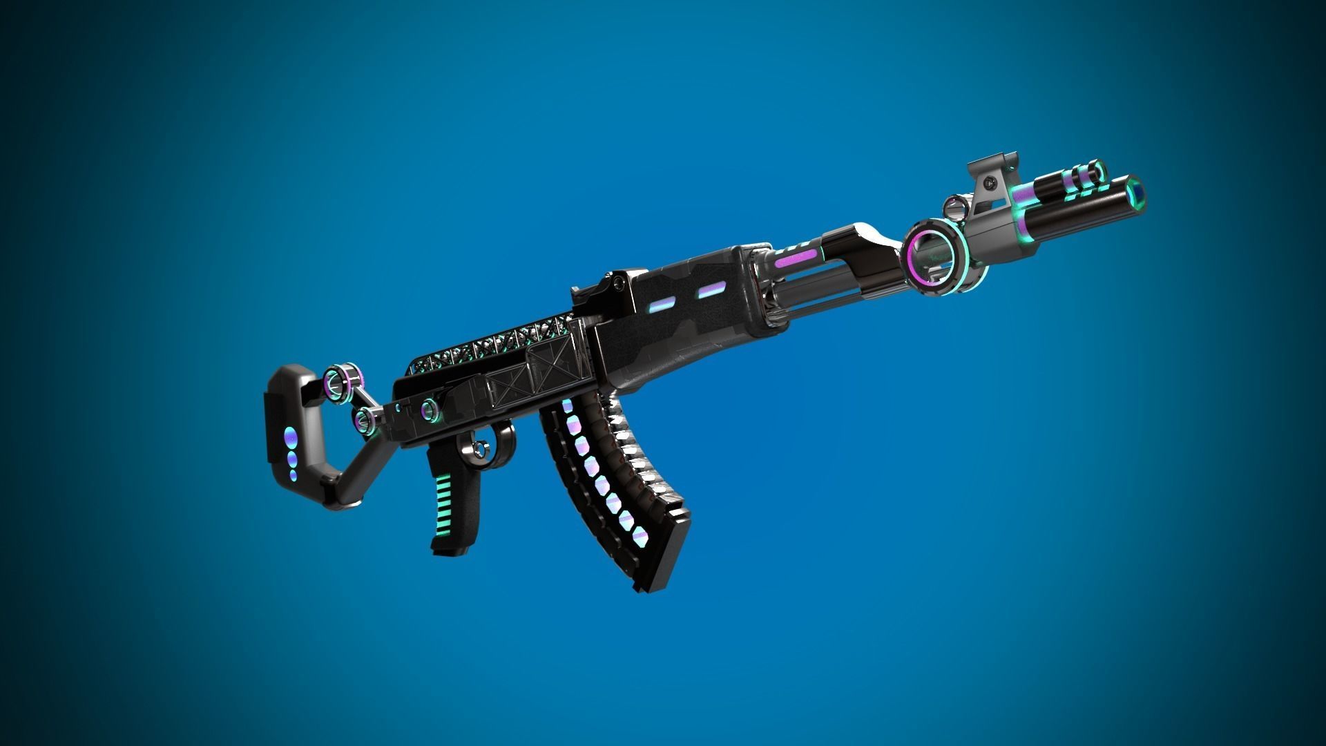 3D model Sci-fi Classic AK rifles 3D models pack VR / AR / low-poly ...