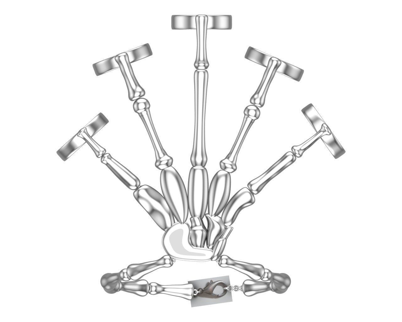 Helloween Skeleton Hand Ring And Bracelet 3D model 3D printable | CGTrader