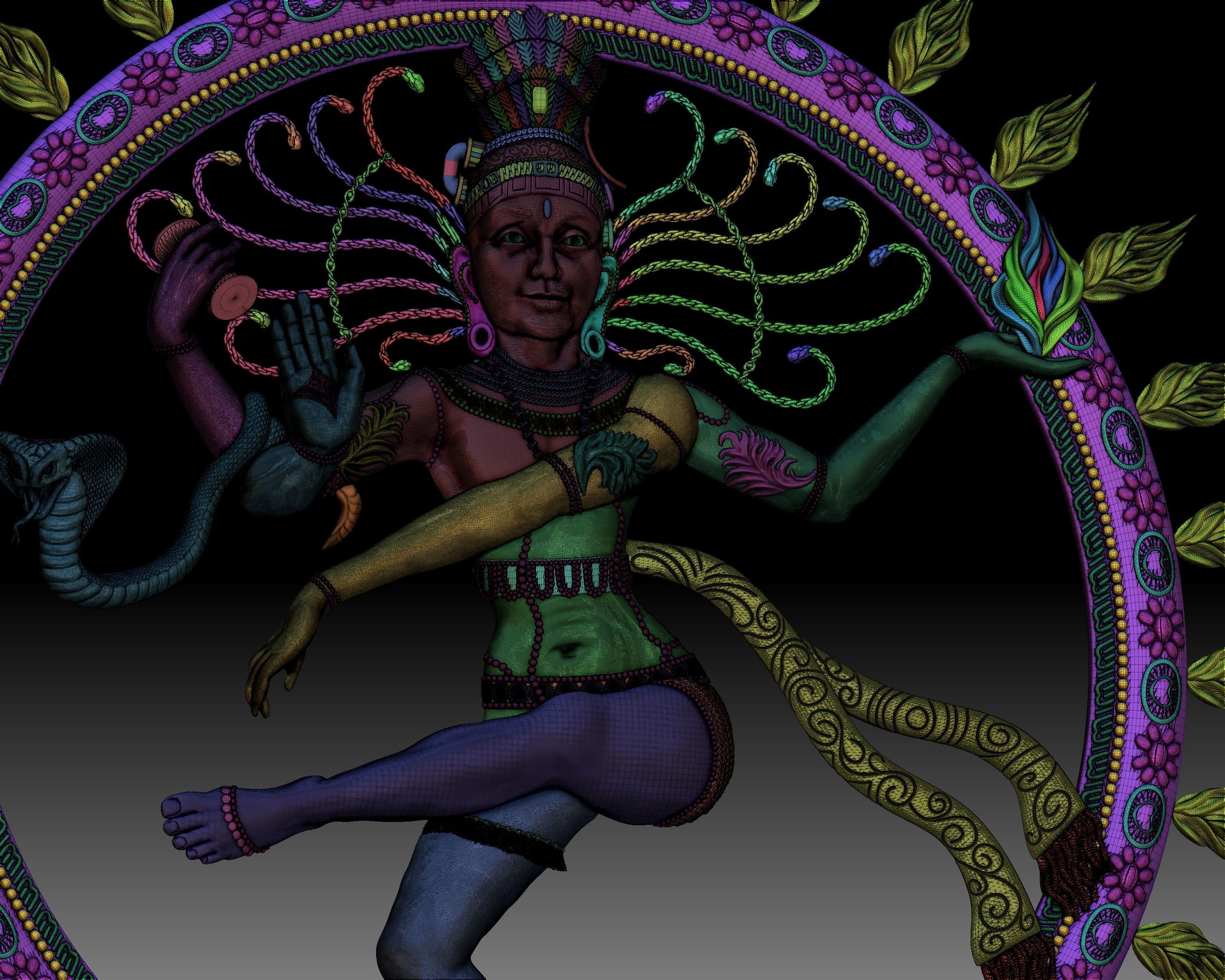 Nataraja Shiva dancing bas-relief 3D model 3D printable | CGTrader