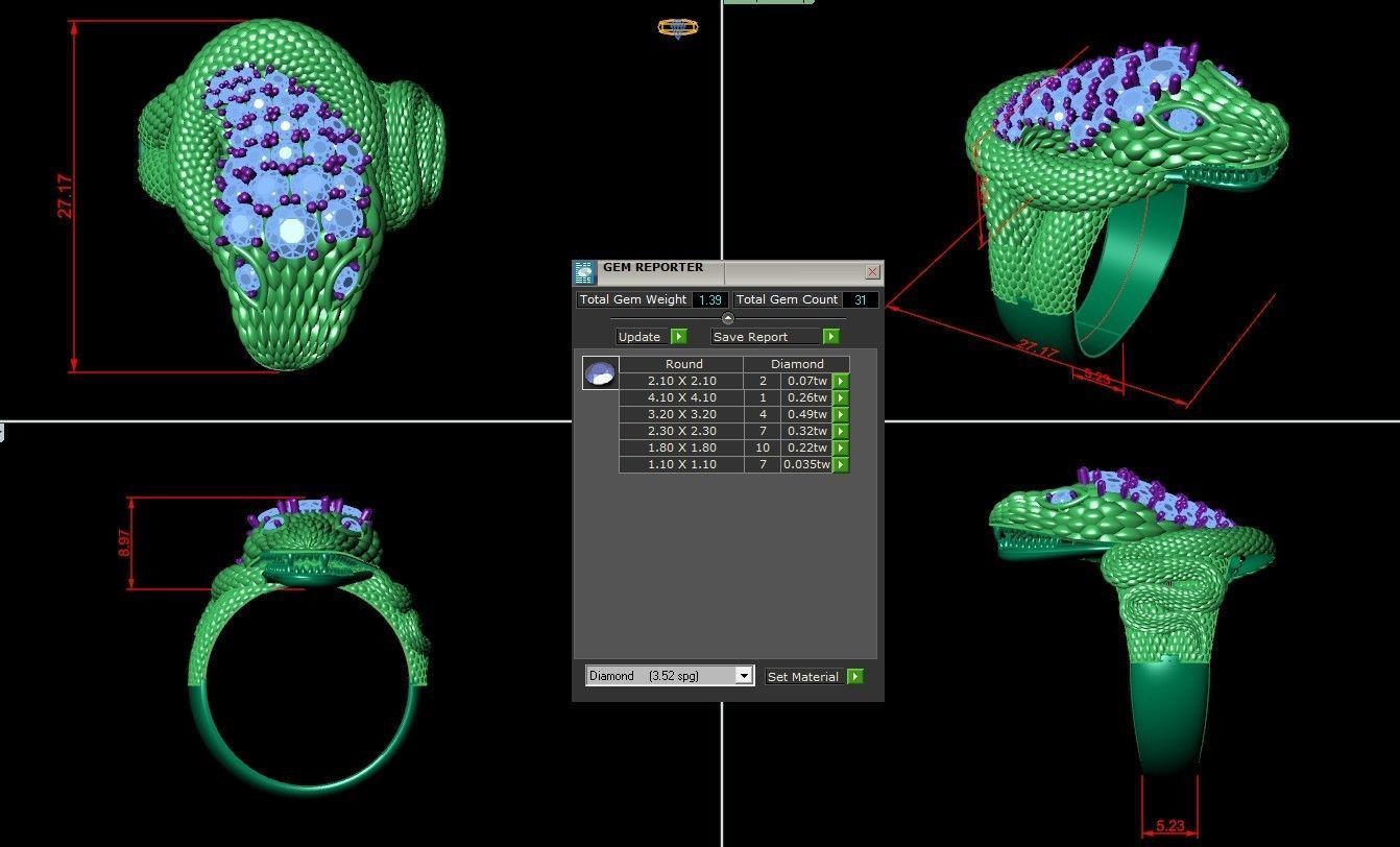 Snake Ring New Design Cad ANM 18 3D model | CGTrader