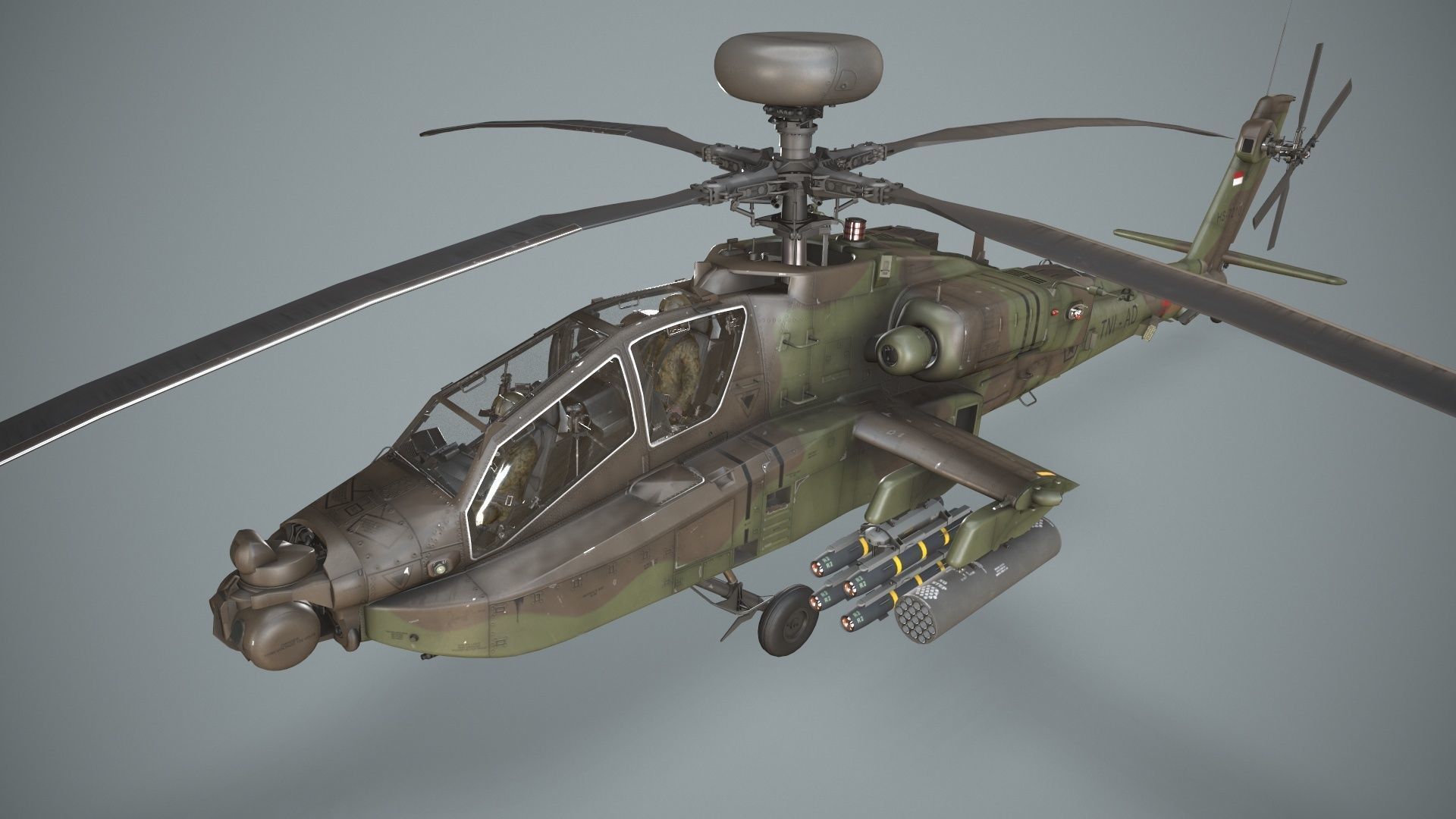 3D model Apache AH-64E Guardian Indonesia Complex Animation VR / AR ...