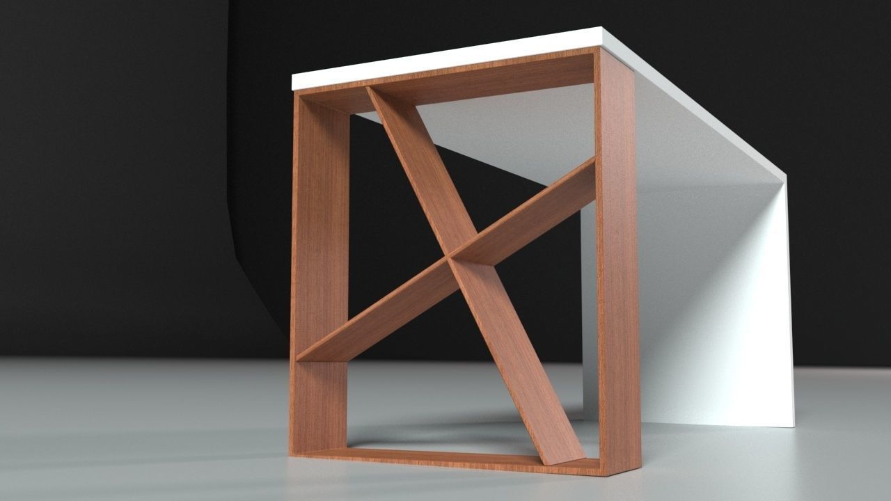 3D model modern computer Desk with Storage Shelves VR / AR / low-poly ...