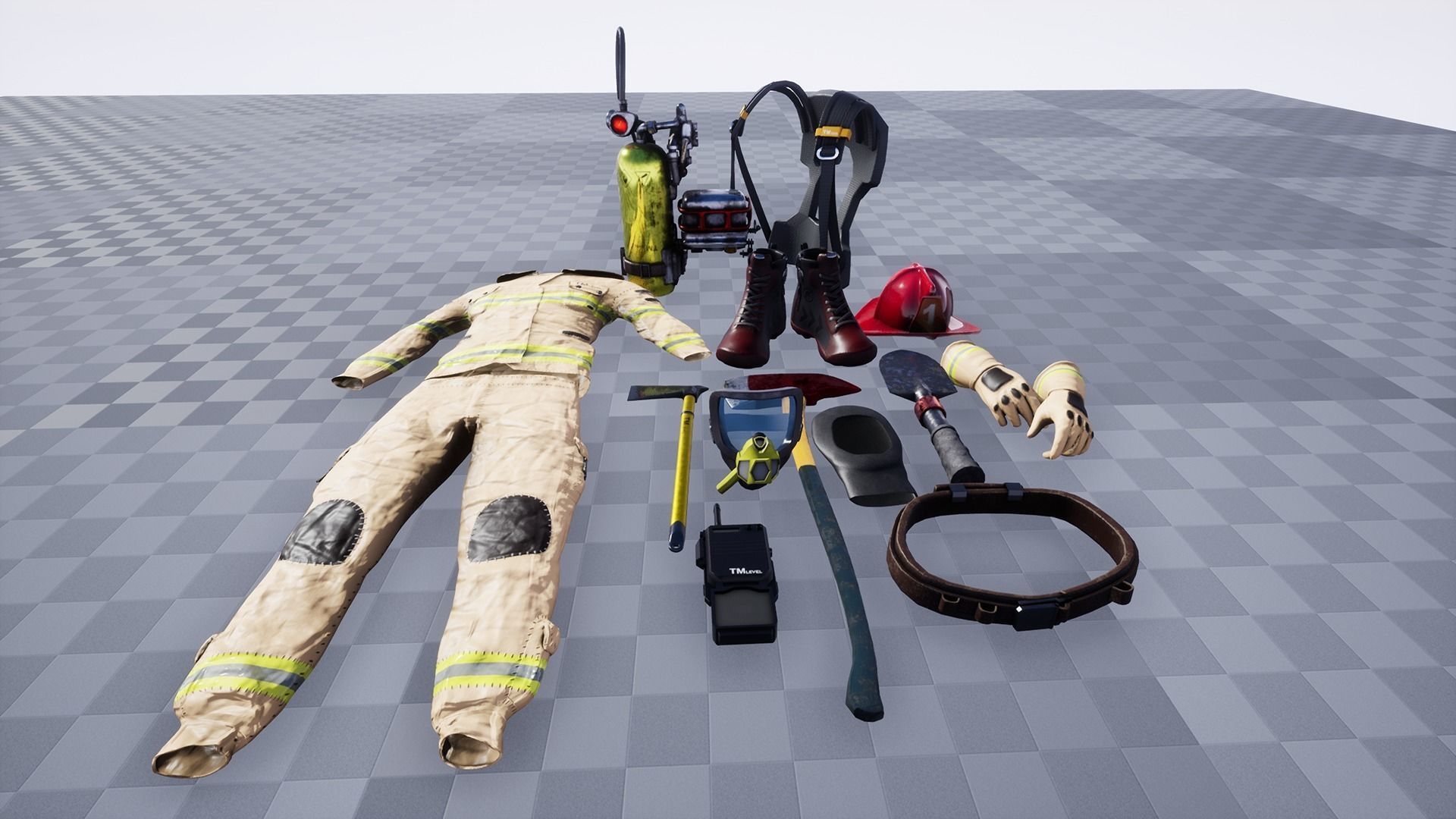 3D model Firefighter Props 16 Assets VR / AR / low-poly | CGTrader