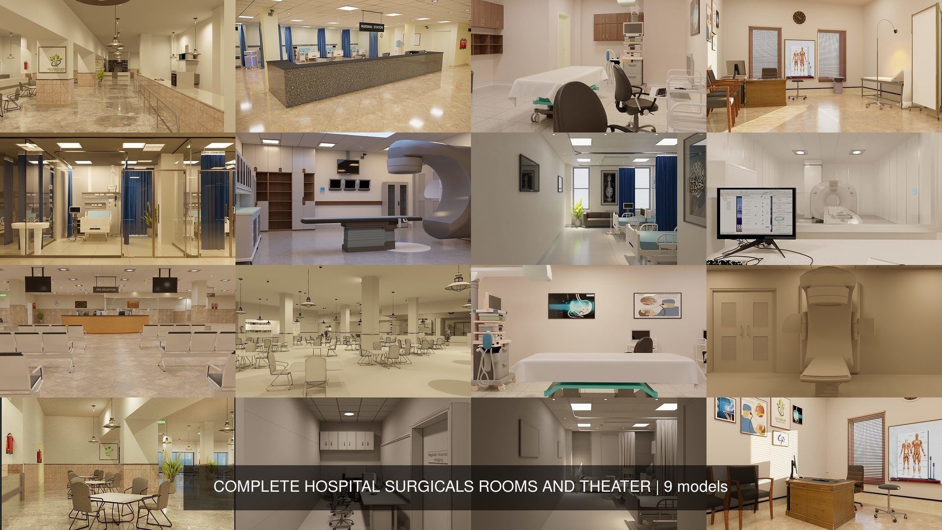 COMPLETE HOSPITAL SURGICALS ROOMS AND THEATER 3D Model Collection ...