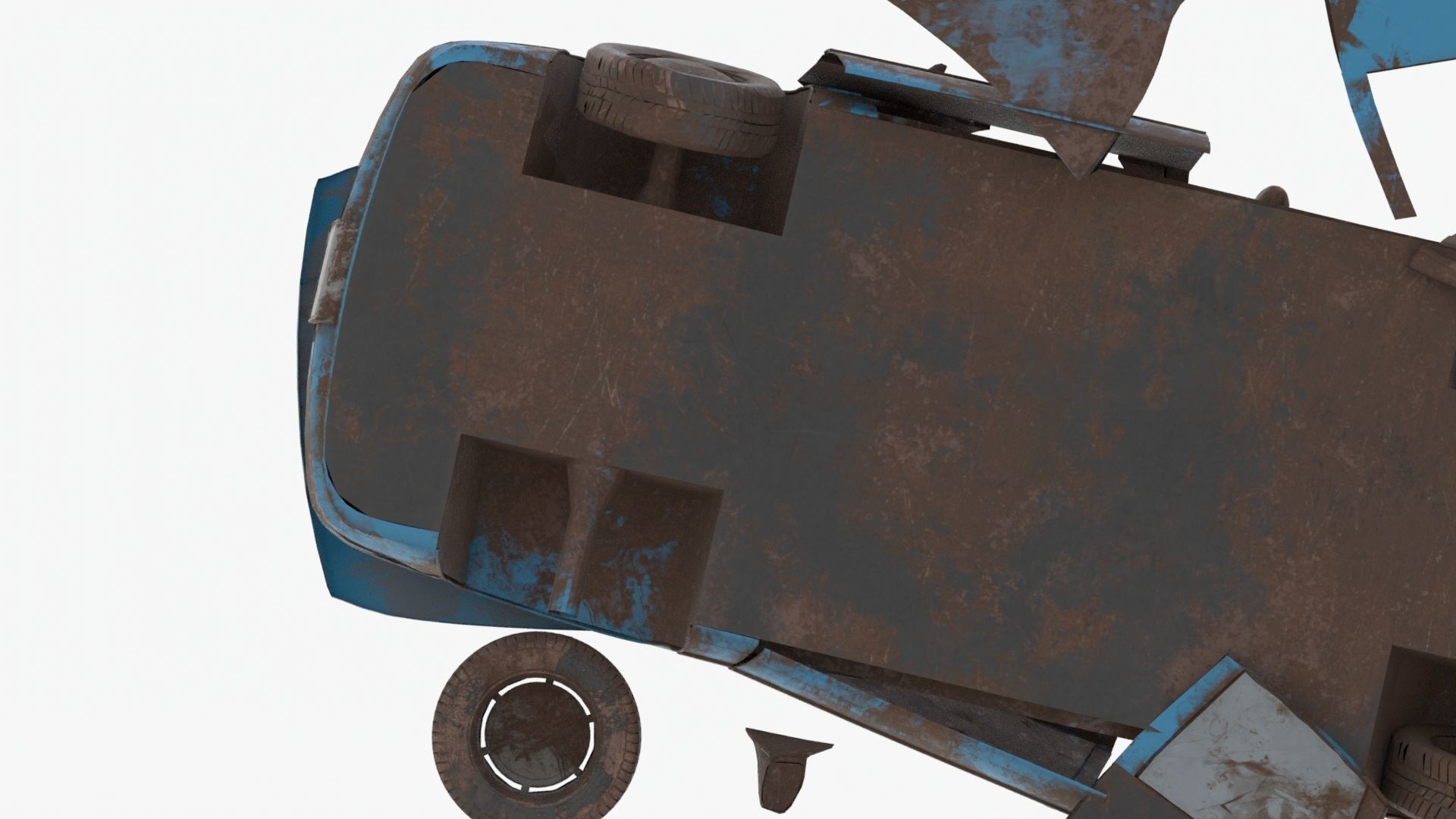 3D model 8k abandoned cars destroyed vehicles Low-poly VR / AR / low ...