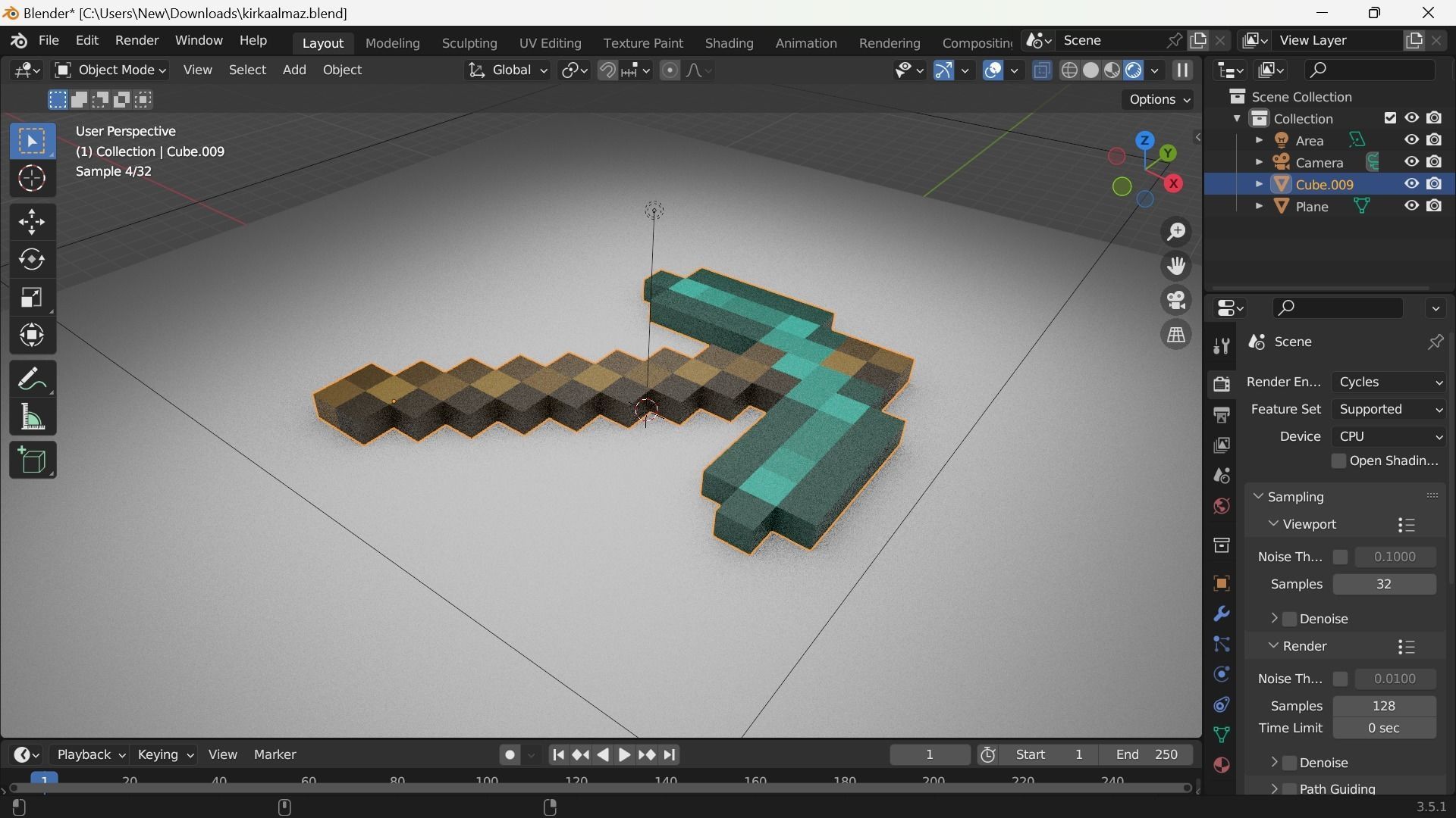 pickaxe minecraft free VR / AR / low-poly 3D model | CGTrader